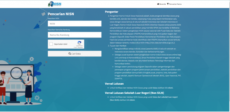 Cara Cek NISN Siswa secara Online